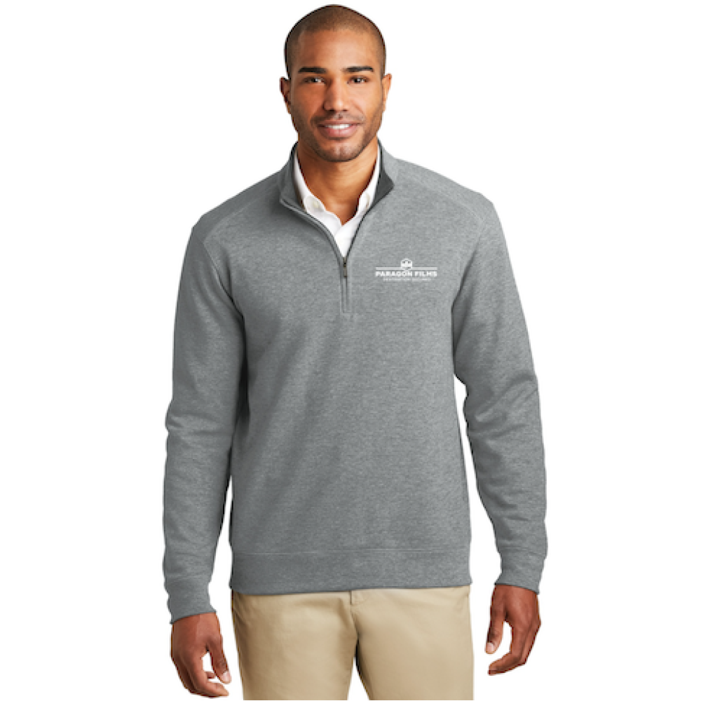 Heather Grey Port Authority Interlock 1/4-Zip