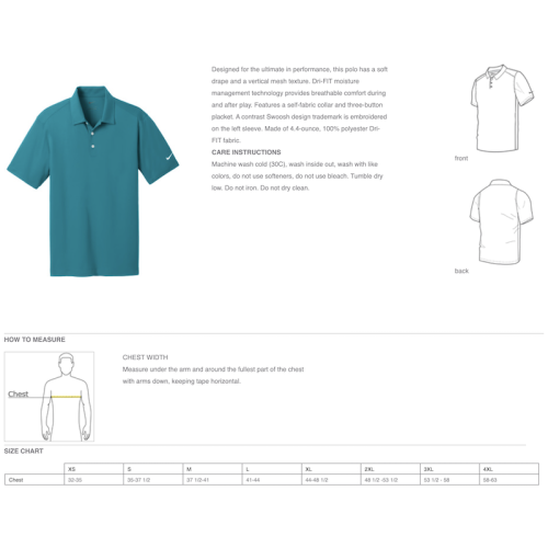 Mens Nike Dri-FIT Vertical Mesh Polo (Brisk Blue)